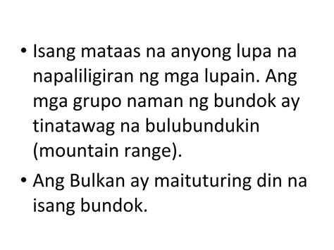 Mga Anyong Lupa At Tubig Sa Daigdig Ppt