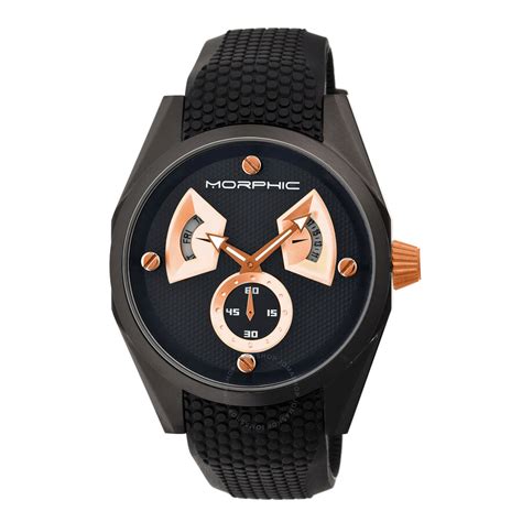 Morphic M34 Series Multi Function Black Dial Black Silicone Mens Watch