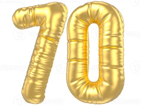 3d Gold Number 70 Rendering 41280502 Png