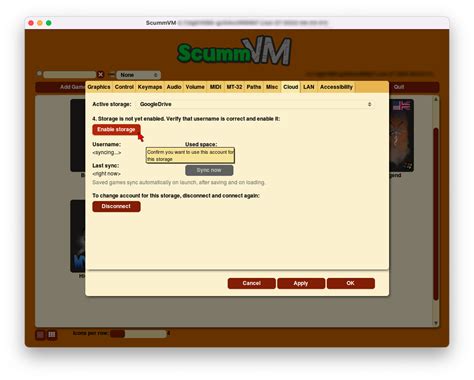 Connecting A Cloud Service — Scummvm Documentation Documentation