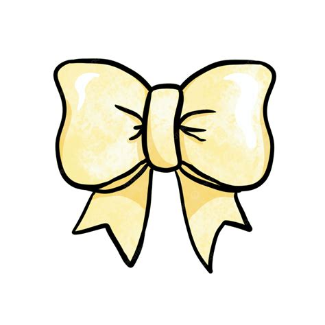 Ilustración De Cinta De Lazo Con Textura Amarilla Png Dibujos Moño