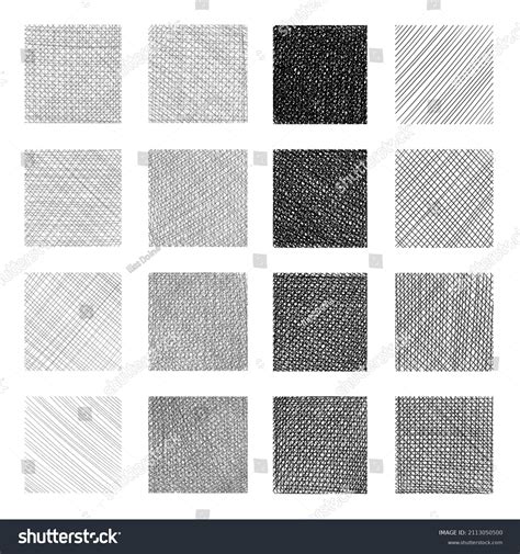 Sketch Hatching Patterns Abstract Hand Drawn Stock Illustration