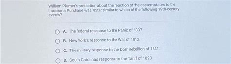 Solved William Plumers Prediction About The Reaction Of The