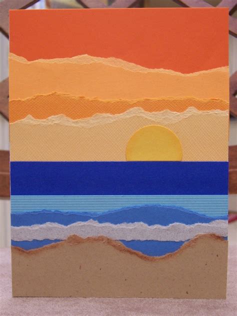 Beach Torn Paper Karten Selber Basteln Kunst Auf Papier Kreative