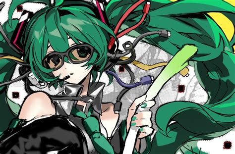 Safebooru 1girl O Bare Shoulders Cable Detached Sleeves Food Green