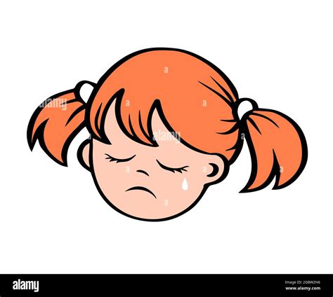 Sad Face Girl Cartoon