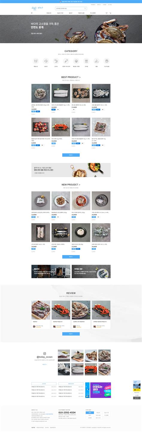 오늘은바다 웹사이트 제작사례 픽셀아트공작소