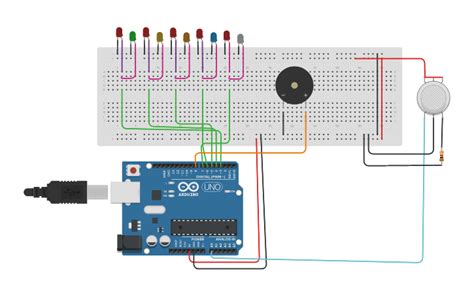 Circuit Design Fire Alarm Tinkercad