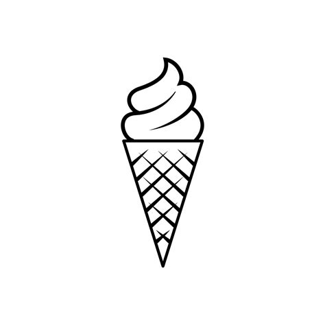 Black And White Ice Cream Cone Clipart For Creative Designs