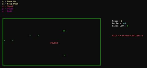 github mohitwarrier ascii space invaders ascii space shooter game