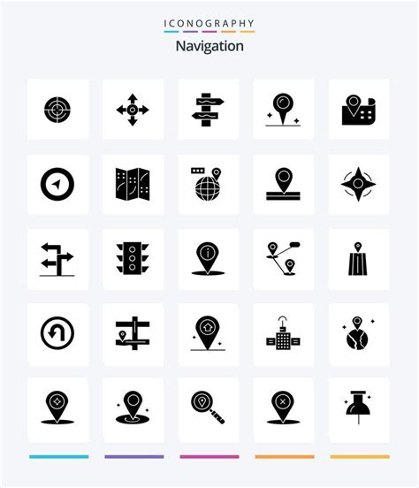 Creative Navigation 25 Glyph Solid Black icon pack Such As world. navigation. index. map ...