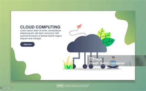 클라우드 컴퓨팅의 방문 페이지 템플릿입니다 웹 사이트 및 모바일 웹 사이트에 대한 웹 페이지 디자인의 현대적인 평면 디자인 개념 쉽게 편집하고 사용자 정의 가상현실에 대한