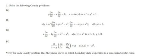Solved Solve The Following Cauchy Problems A Chegg