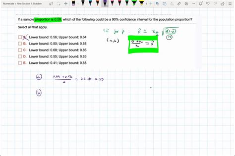 SOLVED If A Sample Proportion Is 0 56 Which Of The Following Could Be