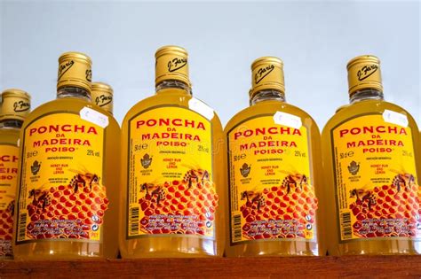 Bottles Of Poncha For Sale In Madeira Editorial Image Image Of