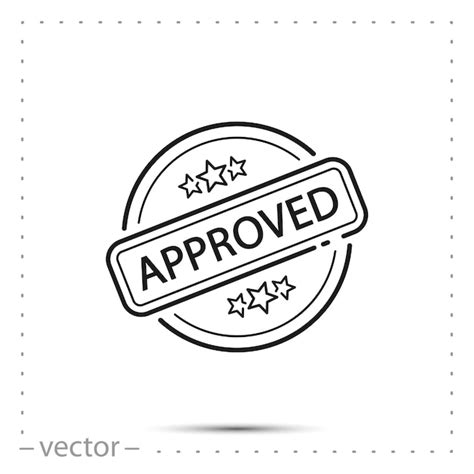Premium Vector Approved Rubber Stamp Line Sign Icon Vector