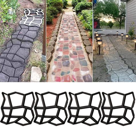 Concrete Molds And Forms Pathmate Stone Mold 4 Pack For Diy Paving