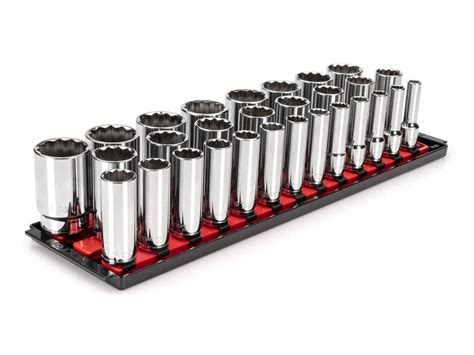 29 Piece 12 Inch Drive Deep 12 Point Socket Set 1038 Mm Tekton