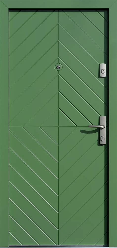 Drzwi Zewnętrzne Drewniane Zielone Model 5421w