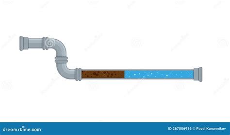 A Vector Stock Illustration With Clogged Pipe And Trash Inside Isolated On A White Background