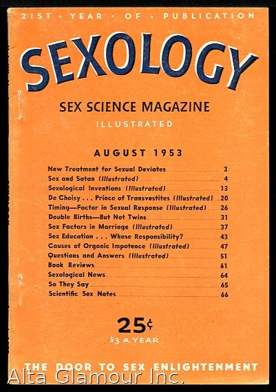 Sexology Sex Science Magazine Vol 20 No 01 August 1953 1953