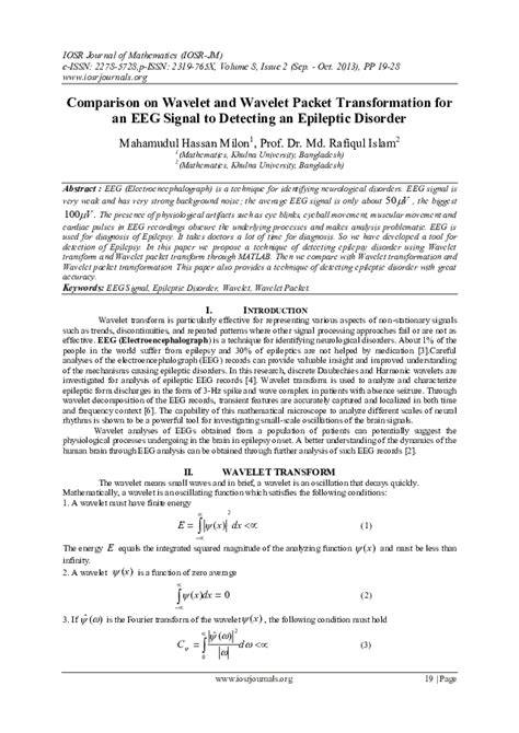 Pdf Comparison On Wavelet And Wavelet Packet Transformation For An Eeg Signal To Detecting An