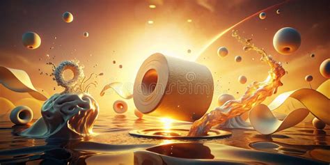 A Surreal Sepiatoned Scene Of Floating Objects And Water Captured On
