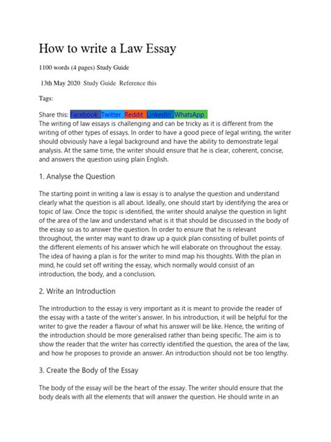 How To Write A Law Essay Pdf Essays Judgment Law