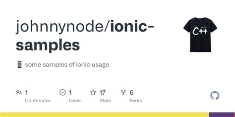 Github Johnnynodeionic Samples 📱 Some Samples Of Ionic Usage