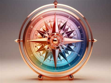 Premium Ai Image Beautiful Compass Design With Vibrant Colors Illustration