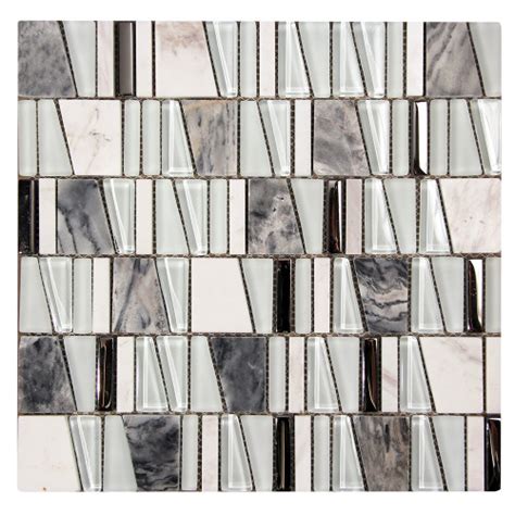 Kappa White Mosaic Glass Tile