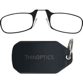 Thinoptics Armless Reading Glasses With Keychain Case 250 Blackblack