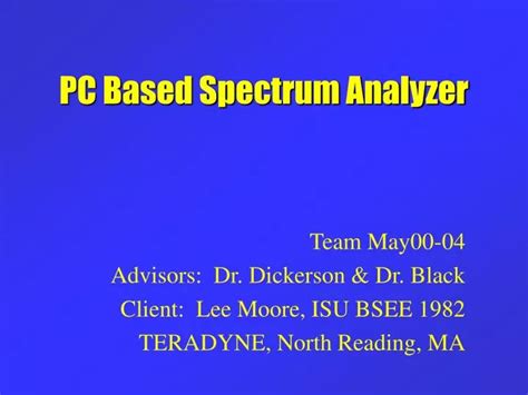 Ppt Pc Based Spectrum Analyzer Powerpoint Presentation Free Download Id1827803