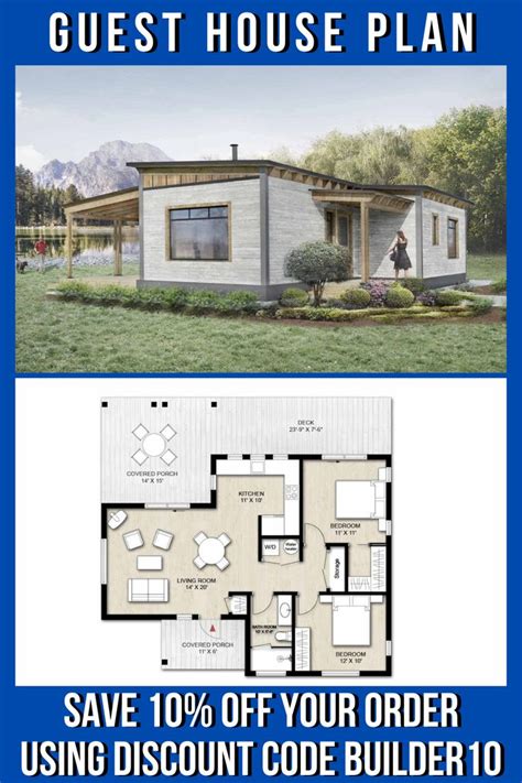 Truoba Mini 217 Guest House Plans Porch House Plans Small Modern House Plans