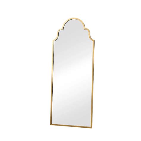 Melody Maison Antique Brushed Gold Arched Wall Mirror 155cm X 60cm