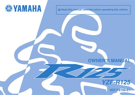 2010 Yamaha Yzf R125 Owners Manual Pdf 86 Pages