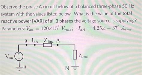 Solved Observe The Phase A Circuit Below Of A Balanced Chegg