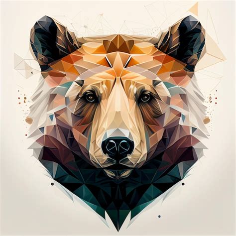 Premium Ai Image A Bear With A Triangle Pattern On It