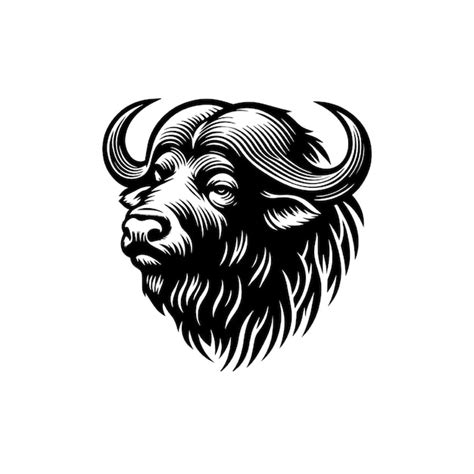 Vector De La Cabeza De Búfalo Vector Premium