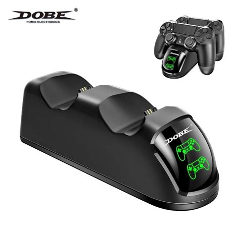 dobe ps4 듀얼 컨트롤러 충전기 스테이션 고속 충전 도크 게임패드 홀더 플레이스테이션 4 ps4 프로 슬림 조이패드용