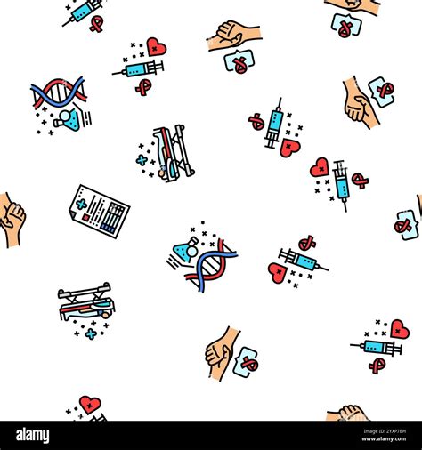 Cancer Treatment Chemotherapy Seamless Pattern Vector Stock Vector