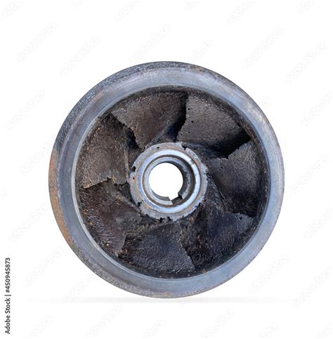 Closeup Impeller Corrosion Of Isolated On White Background With Clipping Path Impeller Is