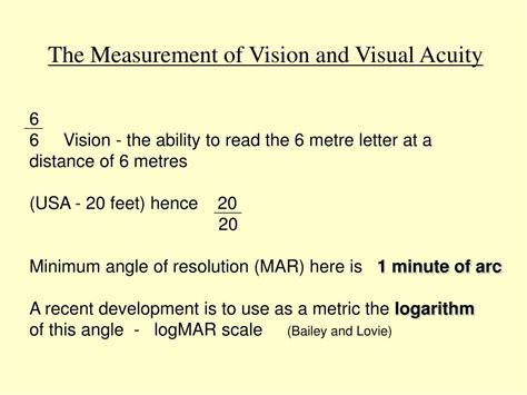 Ppt The Measurement Of Vision And Visual Acuity Powerpoint