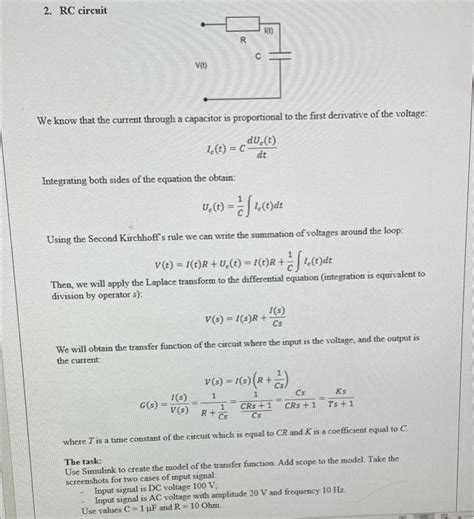 Solved RC Circuit We Know That The Current Through A Chegg