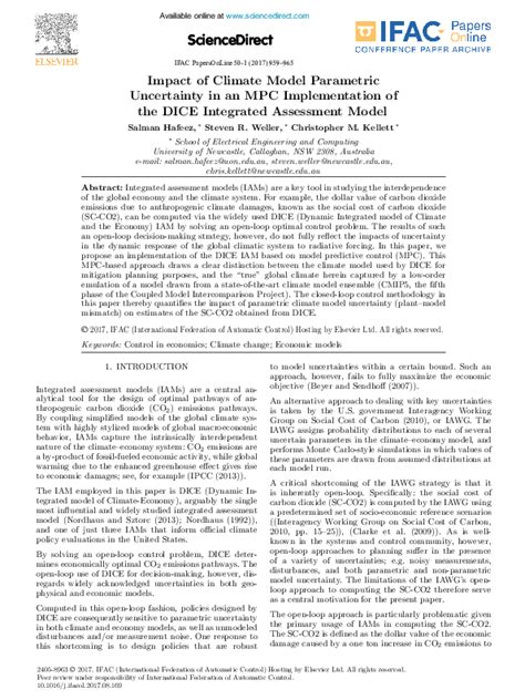 Pdf Impact Of Climate Model Parametric Uncertainty In An Mpc