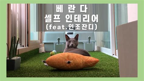 고양이를 위한 베란다 셀프인테리어 인조잔디 깔기 Youtube