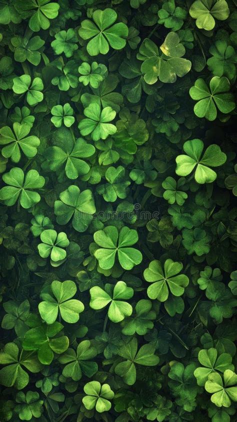 Emerald Green Clover Patch A Lush And Vibrant Display Of Nature S Beauty Stock Illustration