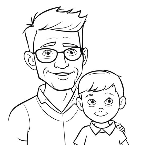 رسم صفحات تلوين أبي وابنه بسيطة مع تخطيطي لابنه المتجه رسم الجناح رسم خاتم الرسم الملون Png