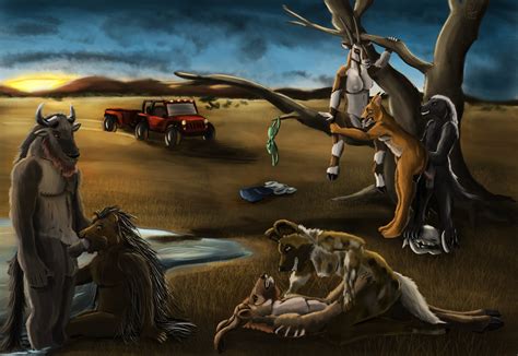Rule 34 Absurd Res African Wild Dog Alcelaphine Antelope Anthro