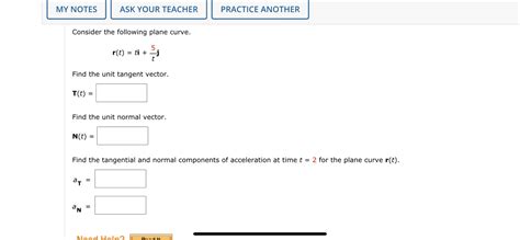 Consider The Following Plane Curve R T Ti T J Find Chegg